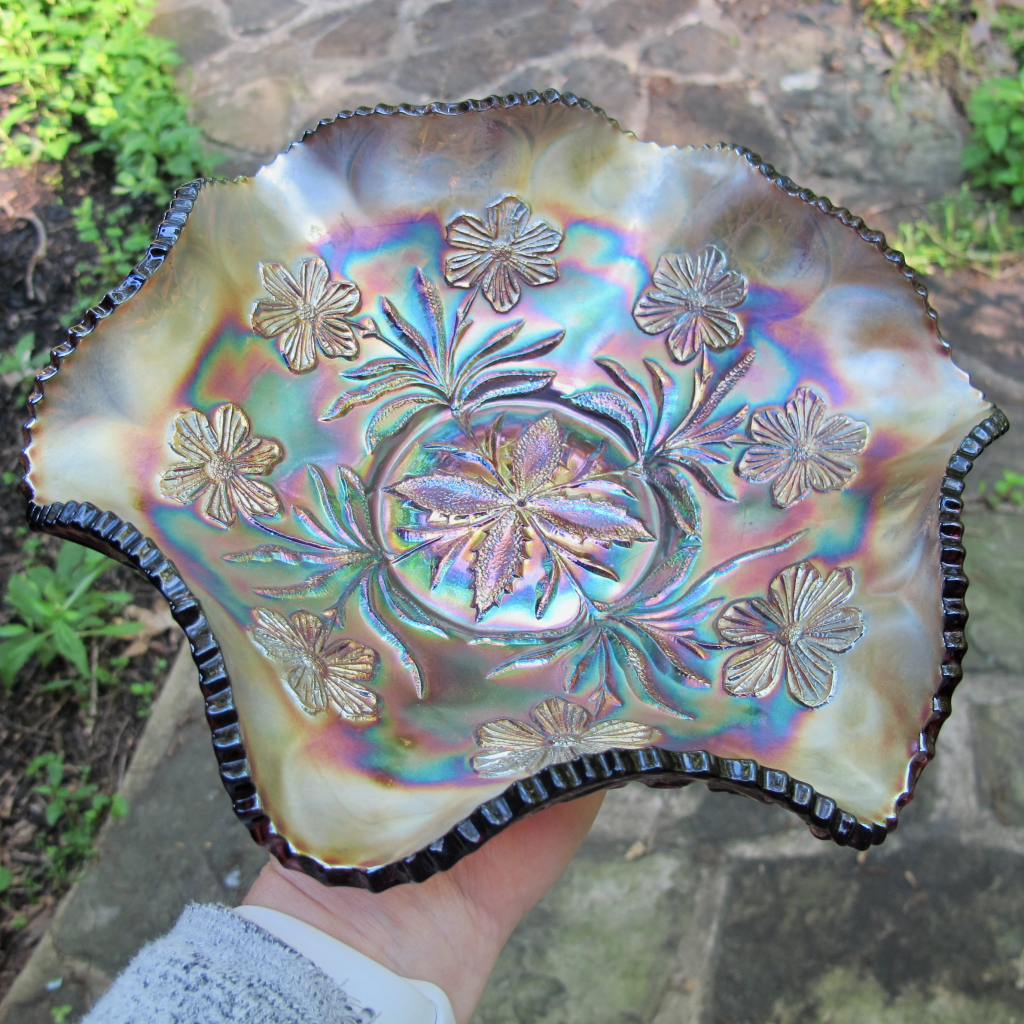 Antique Millersburg Primrose Amethyst Carnival Glass Bowl – Carnival Glass