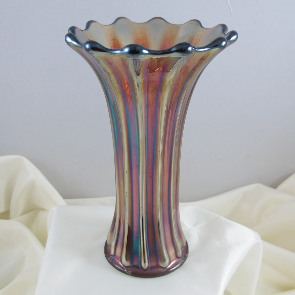 Antique Westmoreland Corinth Amethyst Carnival Glass Flared Vase ...