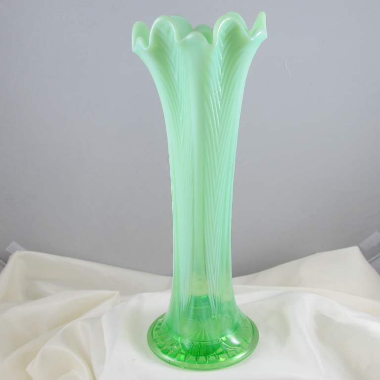 Antique Northwood Vaseline Opalescent Glass Lorna Vase – Carnival Glass
