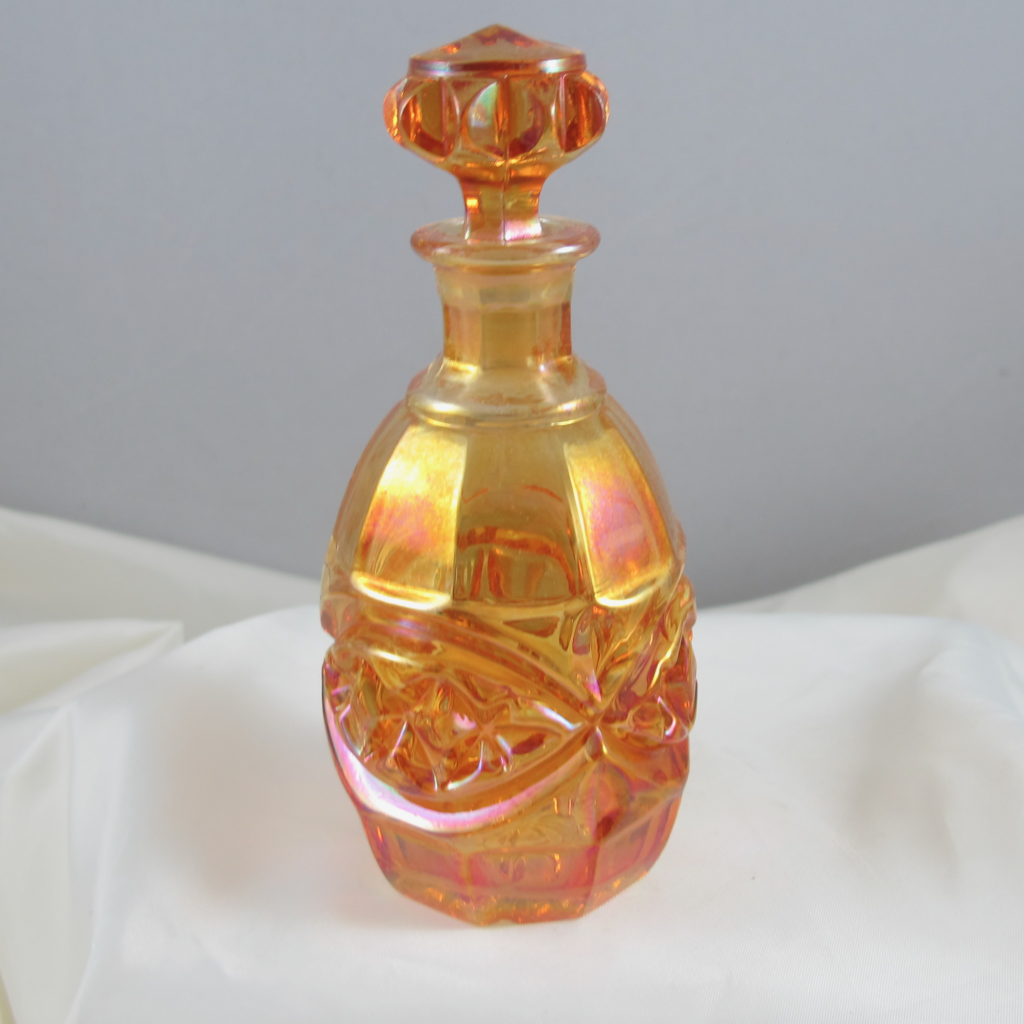 Antique Inwald Double Diamonds Marigold Carnival Glass Perfume Cologne ...