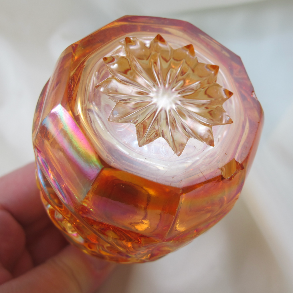 Antique Inwald Double Diamonds Marigold Carnival Glass Perfume Cologne ...