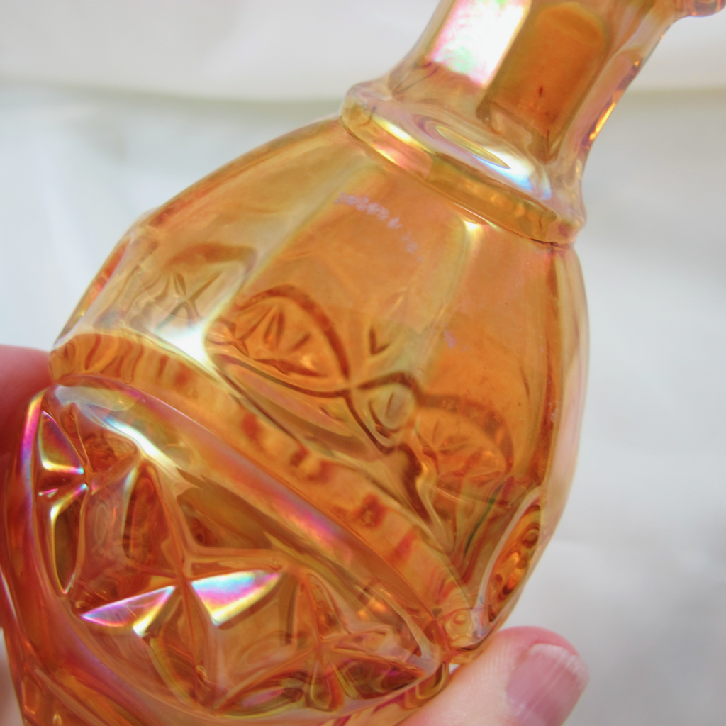 Antique Inwald Double Diamonds Marigold Carnival Glass Perfume Cologne ...