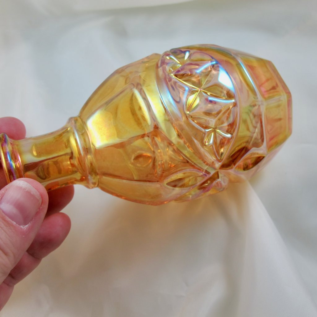 Antique Inwald Double Diamonds Marigold Carnival Glass Perfume Cologne ...