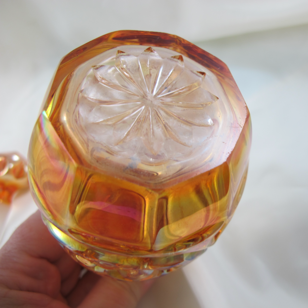 Antique Inwald Double Diamonds Marigold Carnival Glass Perfume Cologne ...