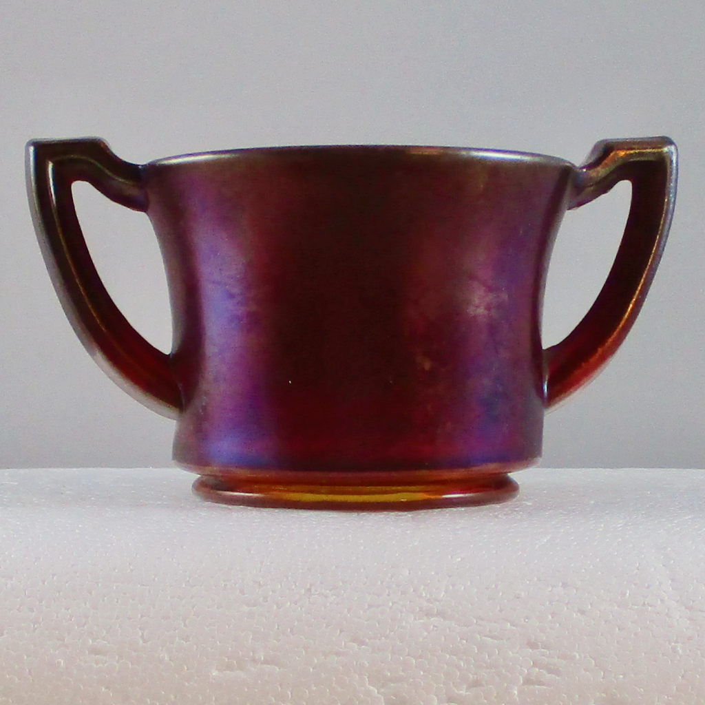 Antique Imperial Ruby Red #22/27 Stretch Carnival Glass Open Sugar Bowl ...