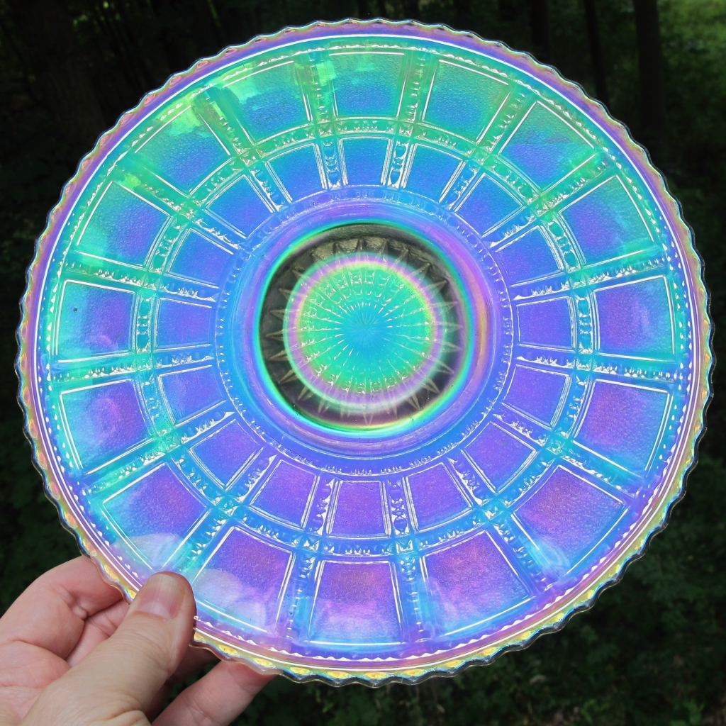 Antique Imperial Frosted Block Clambroth Carnival Glass Plate ...