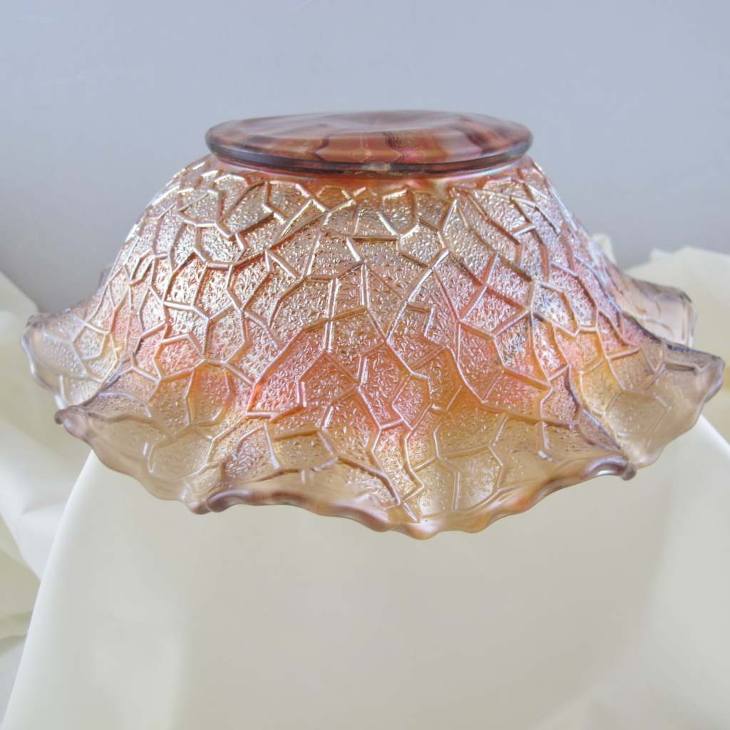 Antique Dugan Four Flowers Lavender Carnival Glass Bowl - RARE ...