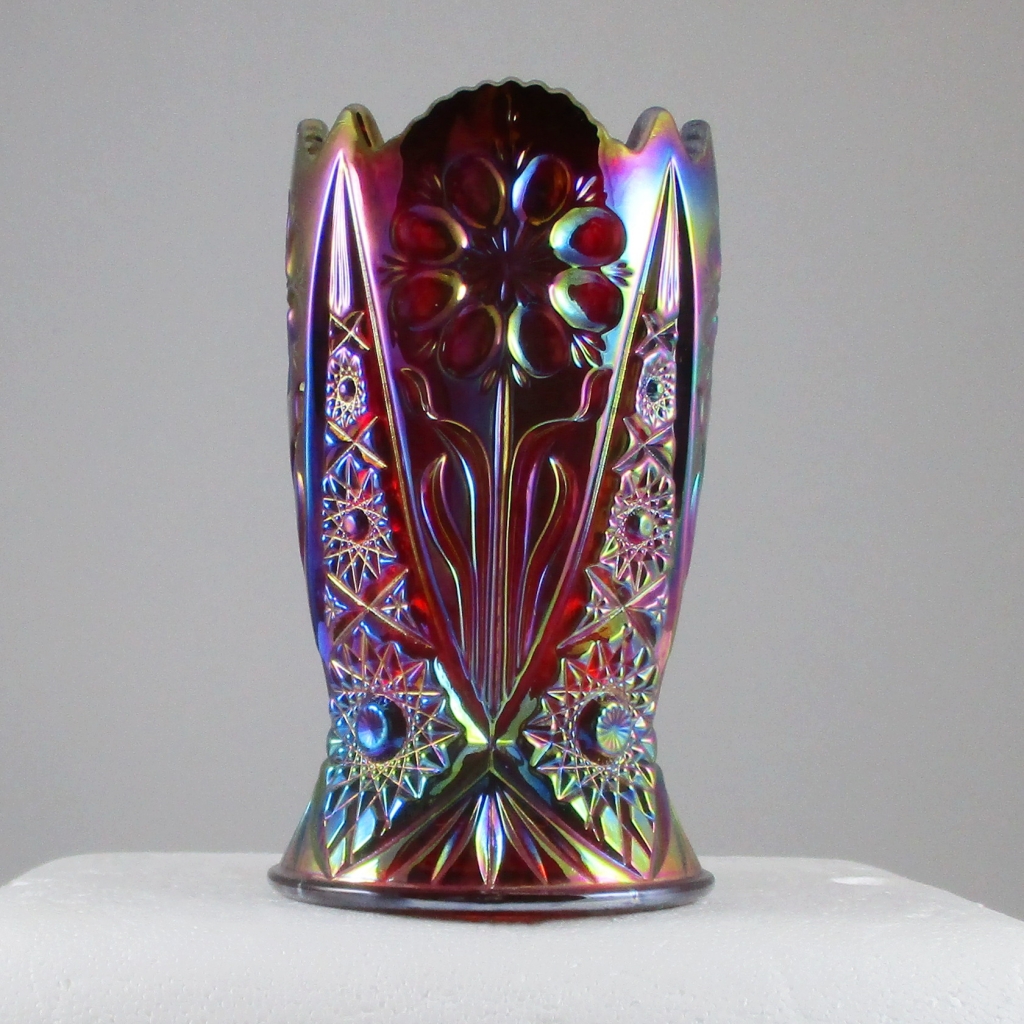 Imperial Red Four Seventy Four aka Mayflower #474 Carnival Glass Vase ...