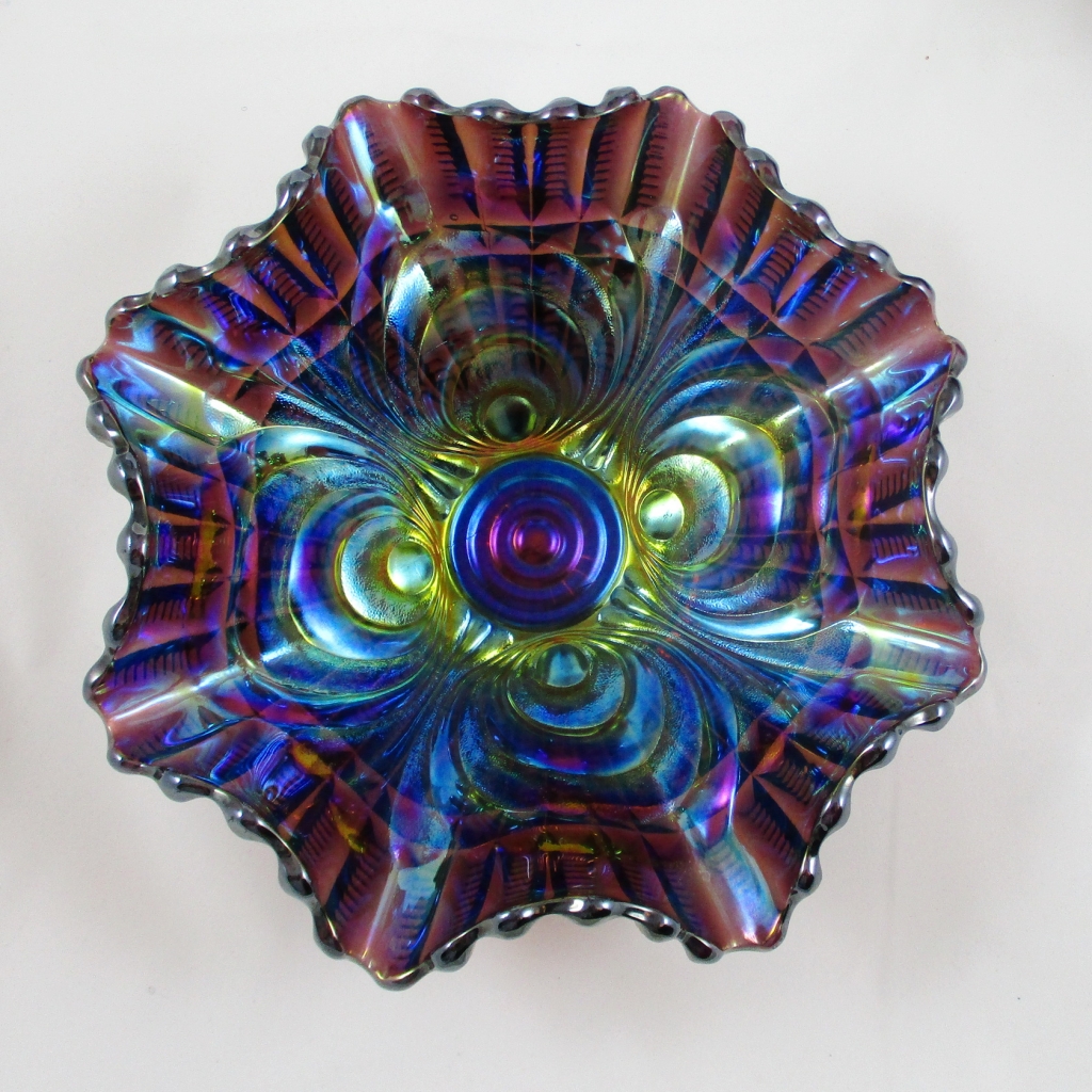 Antique Imperial Purple Scroll Embossed Carnival Glass Bowl – Carnival ...