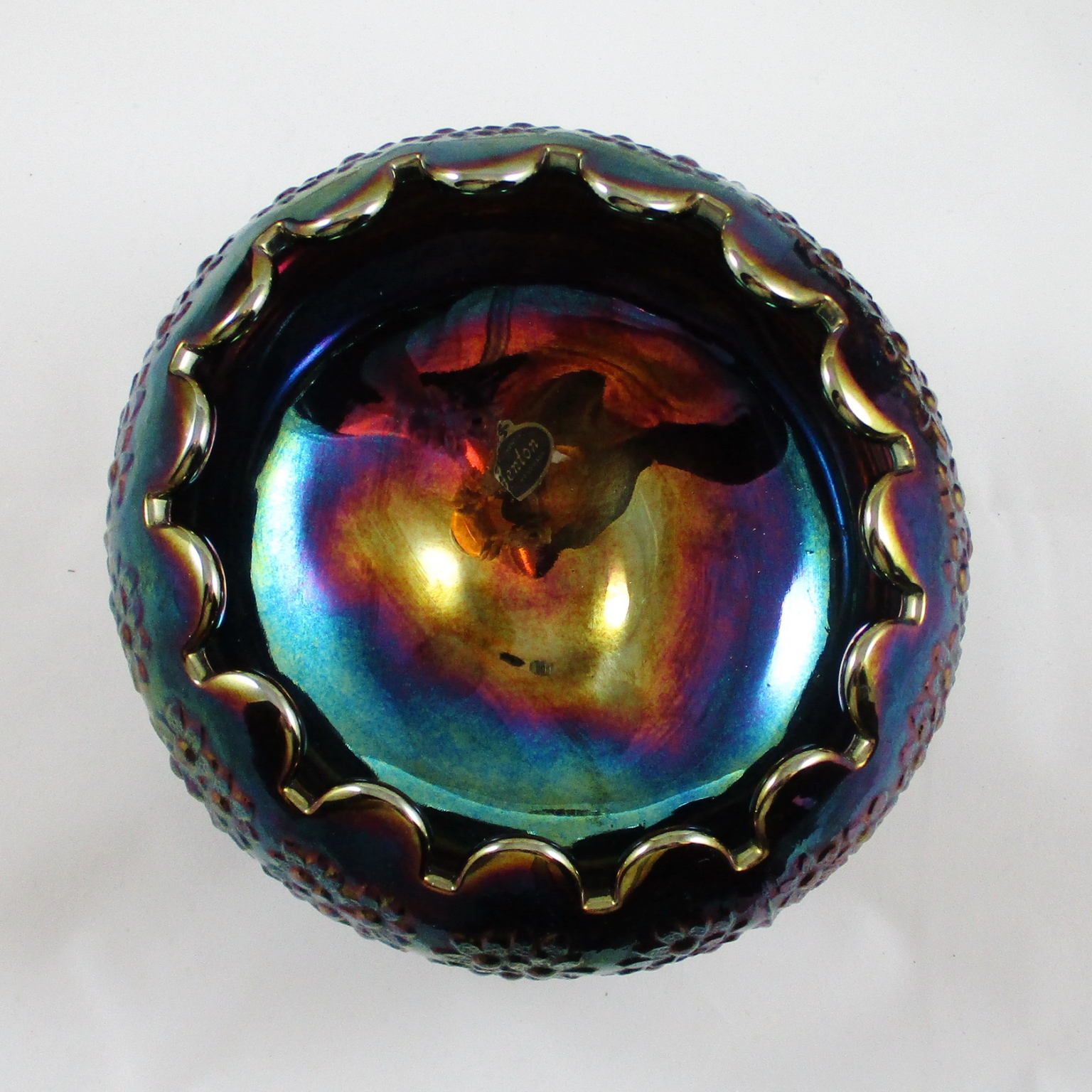 Fenton Amethyst Fenton's Flowers Carnival Glass Rose Bowl – Carnival Glass