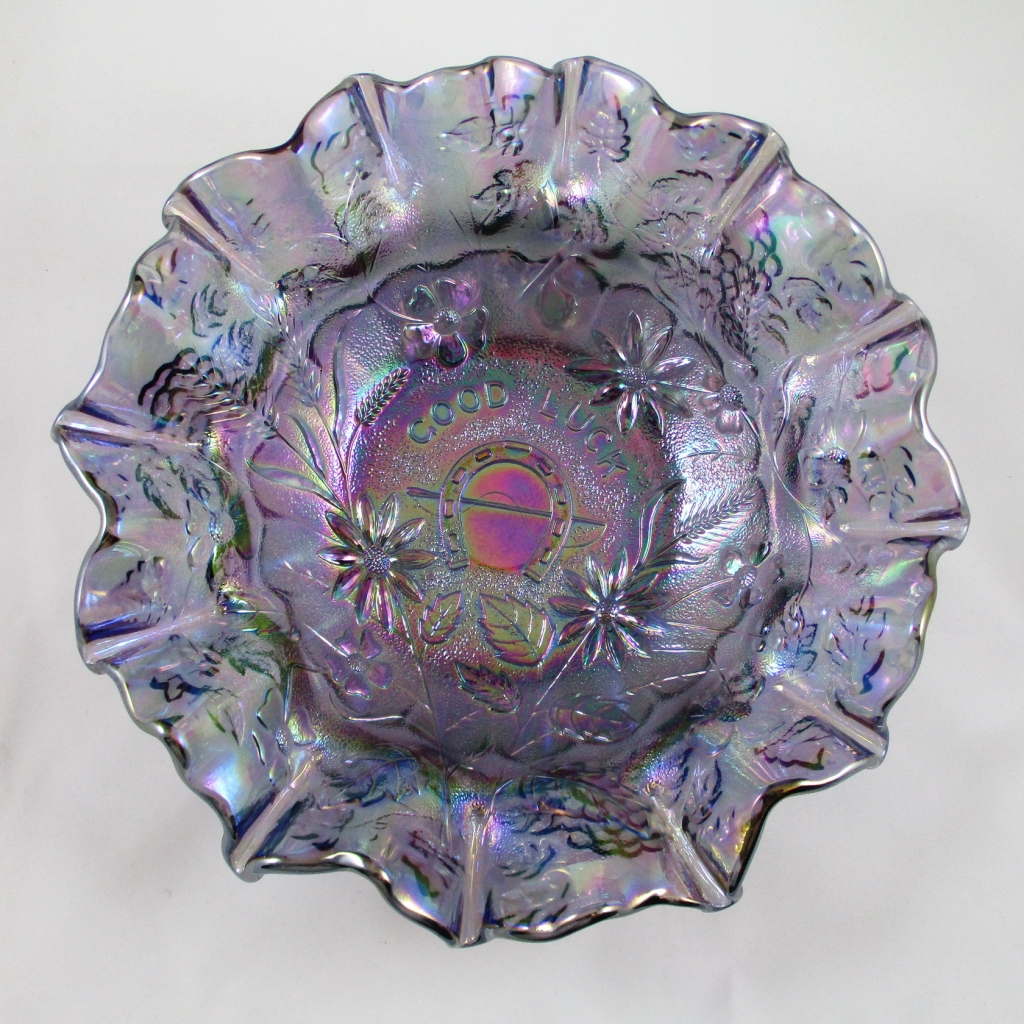 Fenton Lavender Purple Good Luck Carnival Glass Bowl – Carnival Glass