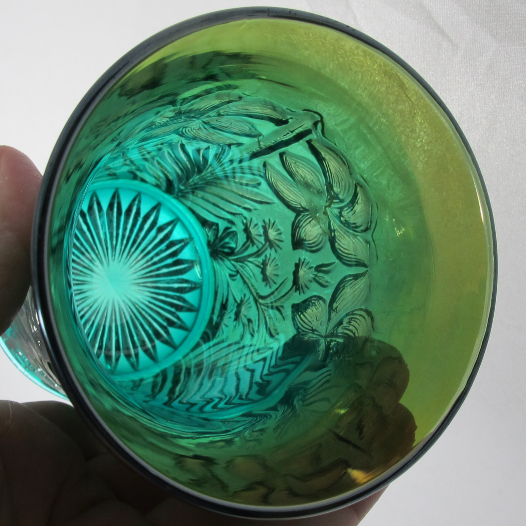 Antique Imperial Tiger Lily Teal Aqua Carnival Glass Tumbler – Carnival ...