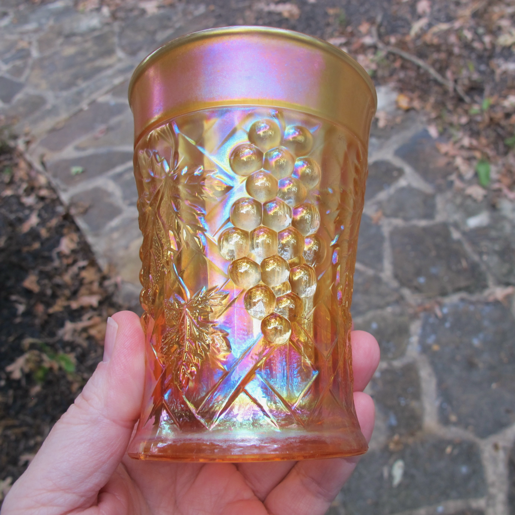 Antique Northwood Grape Arbor Marigold Carnival Glass Tumbler ...
