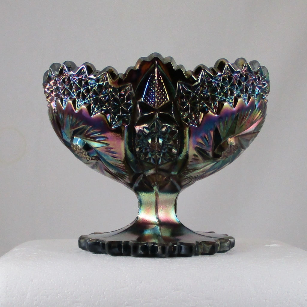 Fenton Amethyst Pinwheel Carnival Glass Large Compote – Carnival Glass