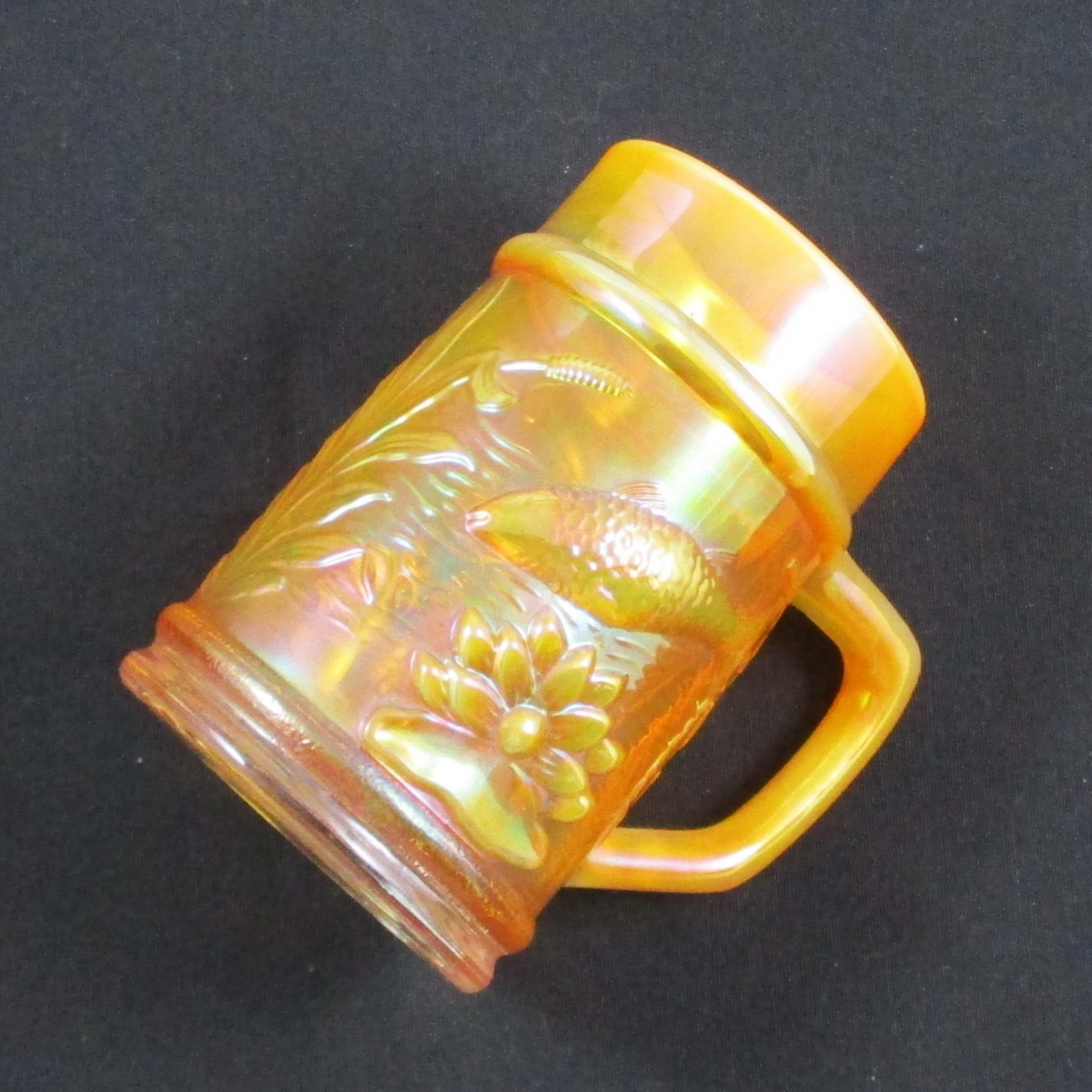 Fenton PNWCGC Peach Opal Fisherman’s Carnival Glass Mug – Carnival Glass