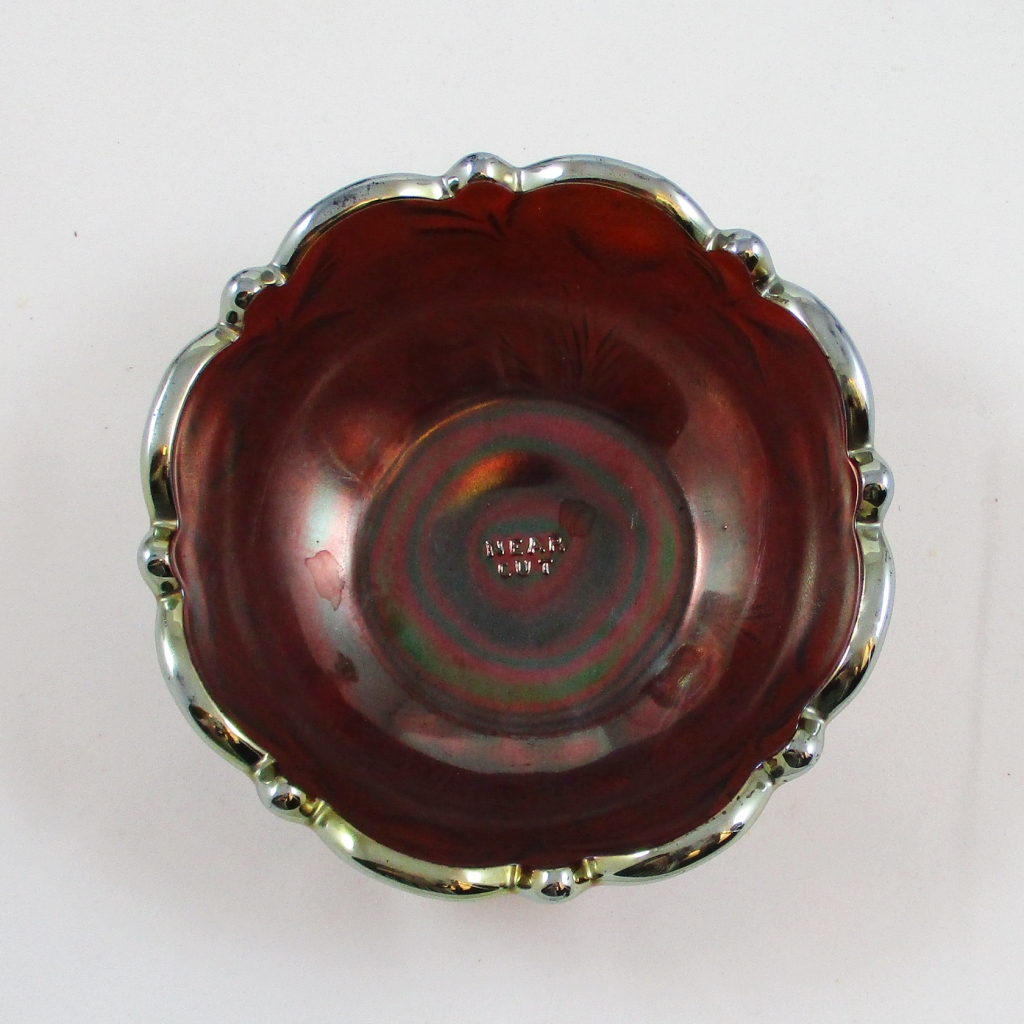 Antique Cambridge Amethyst Inverted Strawberry Carnival Glass Sauce ...