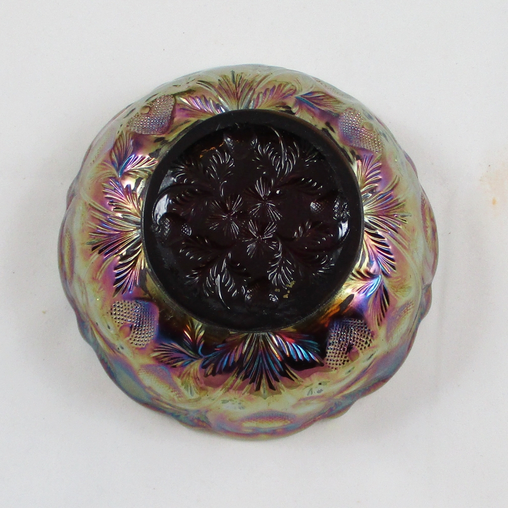 Antique Cambridge Amethyst Inverted Strawberry Carnival Glass Sauce ...