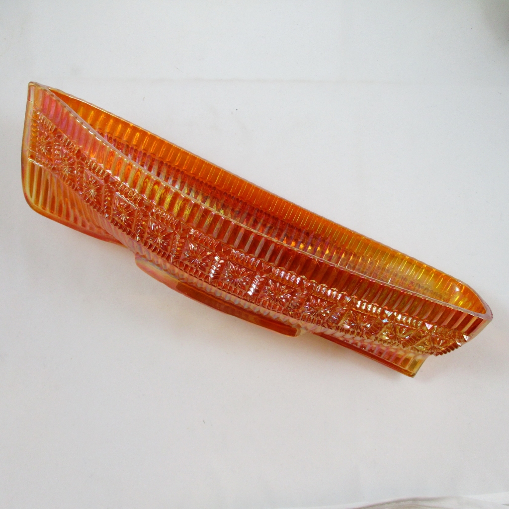 Antique Sowerby Marigold Daisy Block Carnival Glass Rowboat – Carnival ...