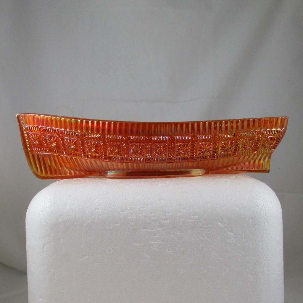 Antique Sowerby Marigold Daisy Block Carnival Glass Rowboat – Carnival ...