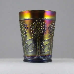 Antique Fenton Orange Tree Orchard Blue Carnival Glass Tumbler ...