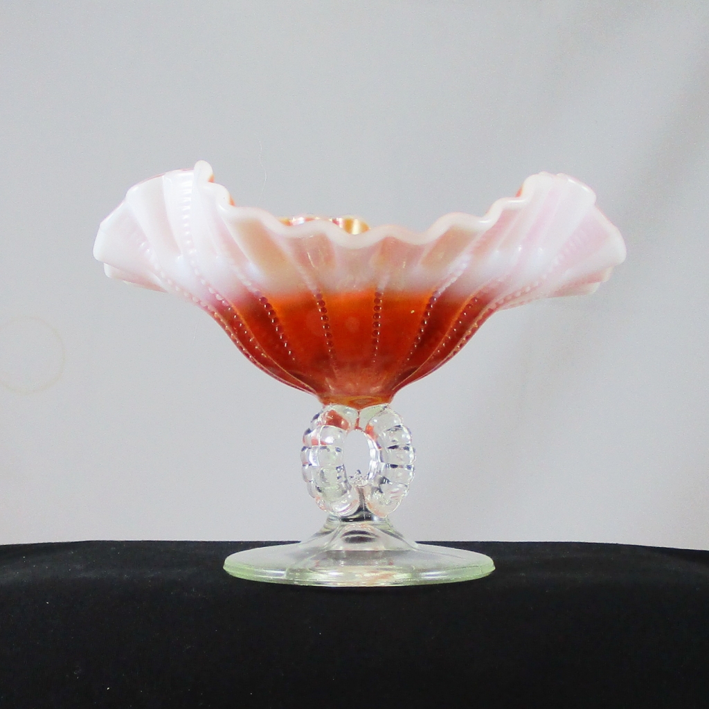 Antique Dugan Opal Open Beaded Panels Peach Opalescent Carnival Glass ...