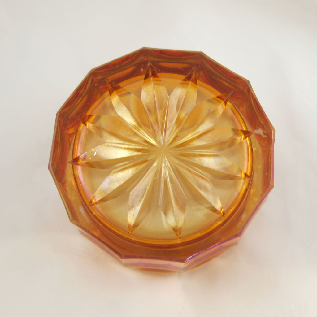 Antique Inwald Marigold Jacobean Ranger Carnival Glass Powder Jar ...