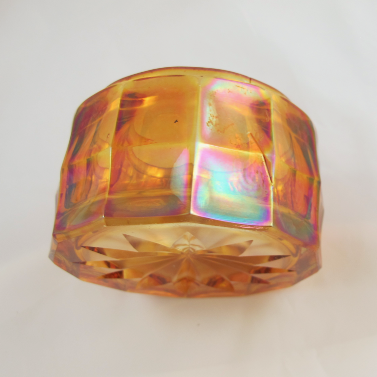 Antique Inwald Marigold Jacobean Ranger Carnival Glass Powder Jar ...