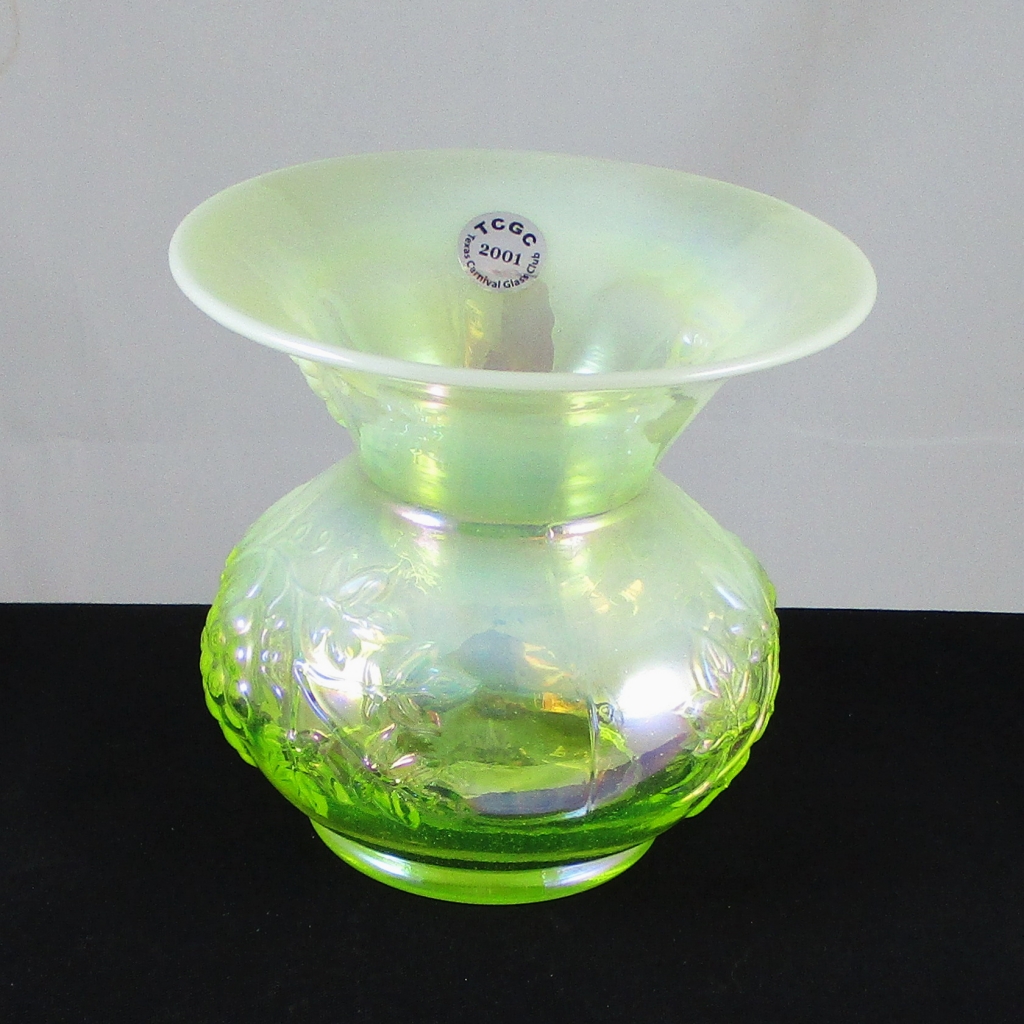 Gibson Vaseline Opal Prison Bars Art Glass Toothpick Holder Mug Shot ...