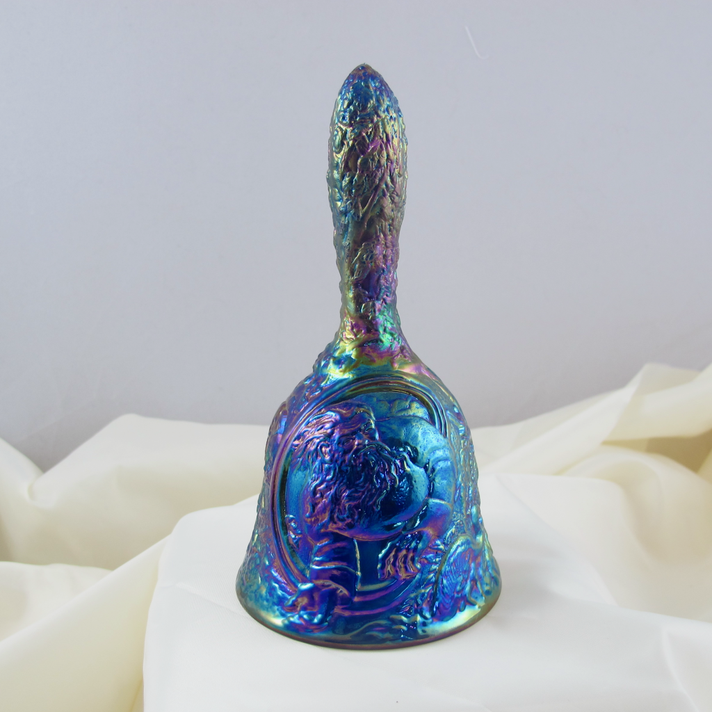Fenton Blue Garden of Eden or Adam Eve Carnival Glass Bell – Carnival Glass