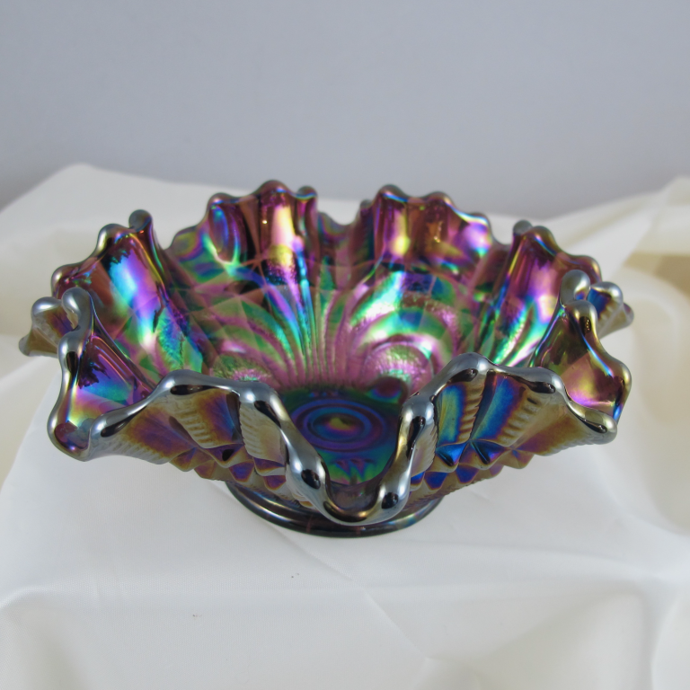 Antique Imperial Scroll Purple Embossed Carnival Glass Bowl – Carnival ...