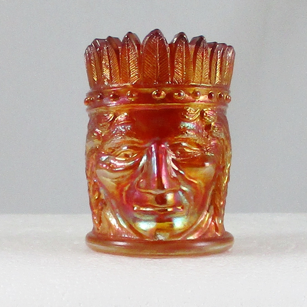 St Clair Marigold Indian Chief Carnival Glass Toothpick Holder ...