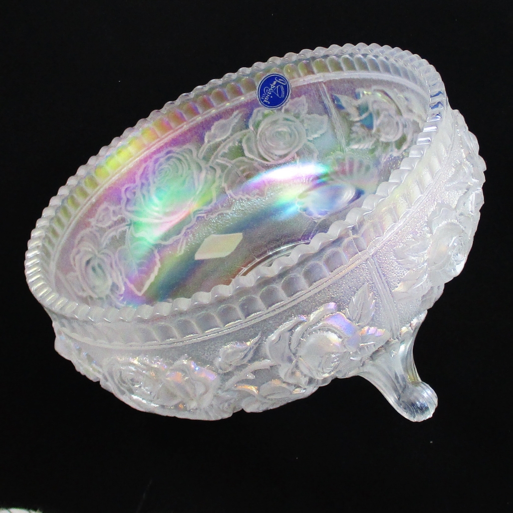 Imperial White Lustre Rose Carnival Glass Fernery – Carnival Glass