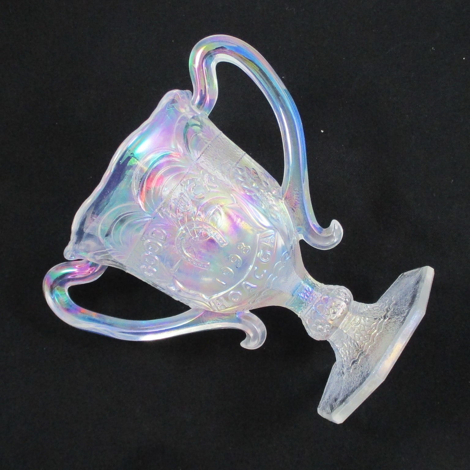 Fenton for HOACGA White Good Luck Carnival Glass Loving Cup – Carnival ...