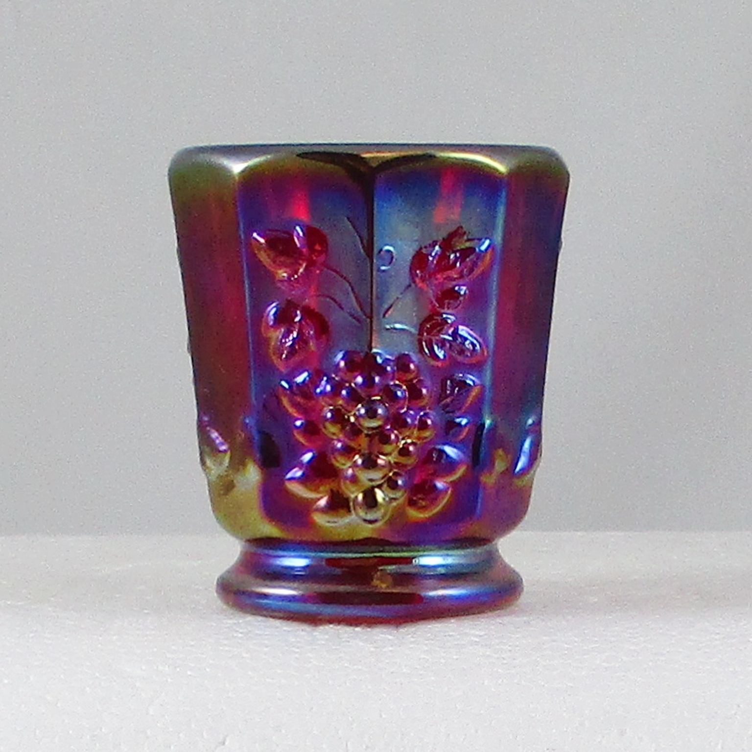 Westmoreland for Levay Red Paneled Grape Carnival Glass Toothpick or ...