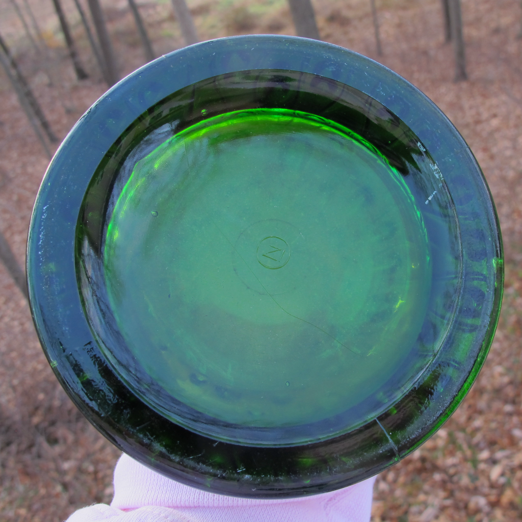 Antique Northwood Green Tree Trunk Carnival Glass Vase - Mid-Size ...
