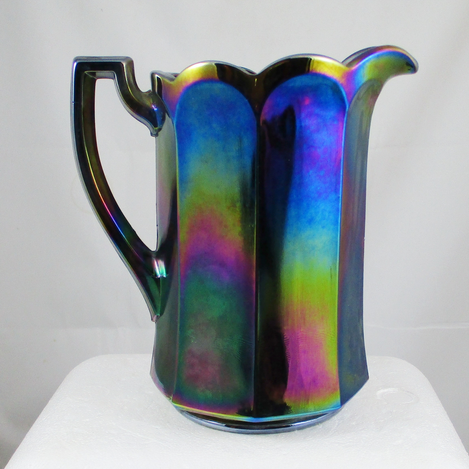 Westmoreland for Levay Purple Colonial Flute Carnival Glass Water Set ...