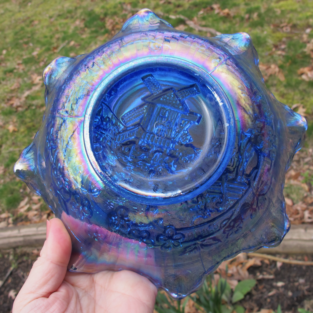 Summit Light Blue Windmill Carnival Glass Bowl – Carnival Glass