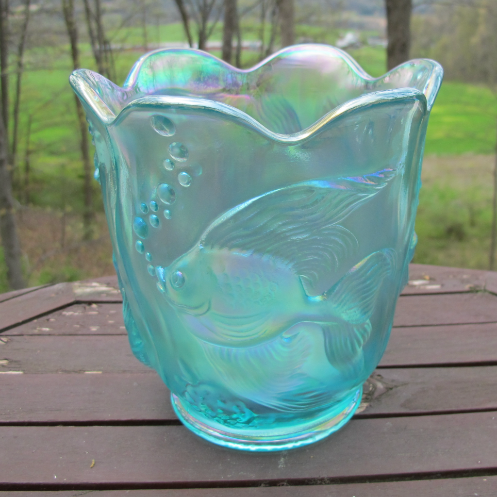 Fenton Ice Blue Atlantis Carnival Glass Vase – Carnival Glass