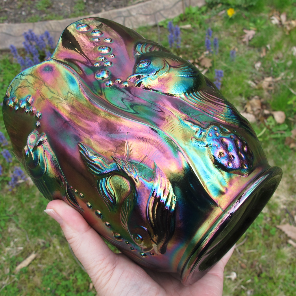 Fenton Black Amethyst Atlantis Carnival Glass Vase – Carnival Glass