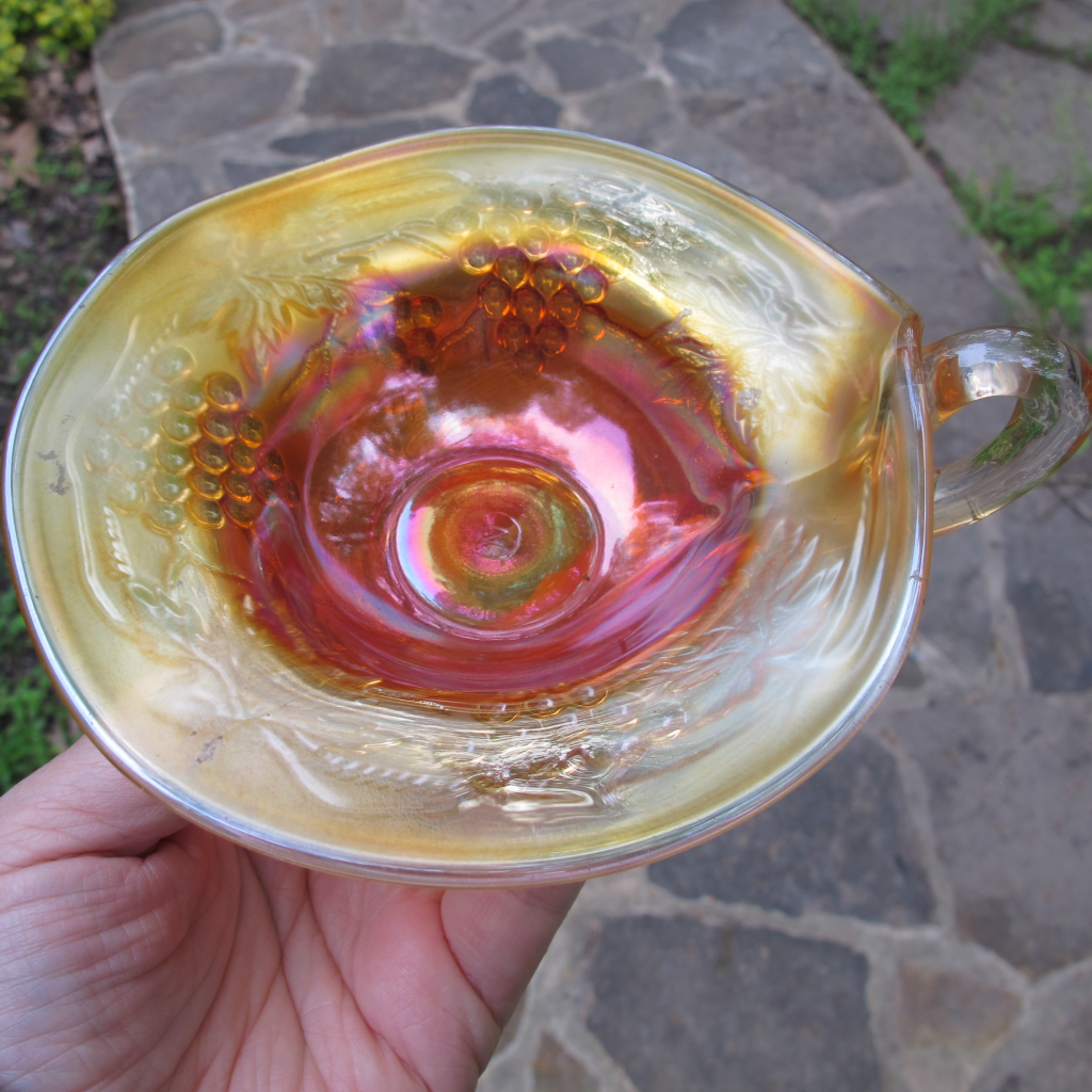 Antique Northwood Grape & Cable Marigold Carnival Glass Pin Dish Tray ...