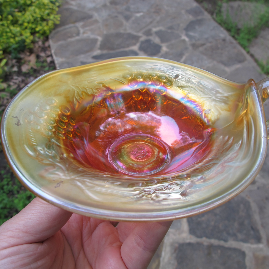 Antique Northwood Grape & Cable Marigold Carnival Glass Pin Dish Tray ...