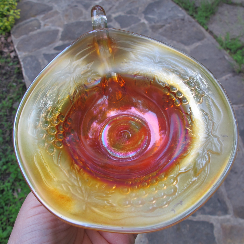 Antique Northwood Grape & Cable Marigold Carnival Glass Pin Dish Tray ...