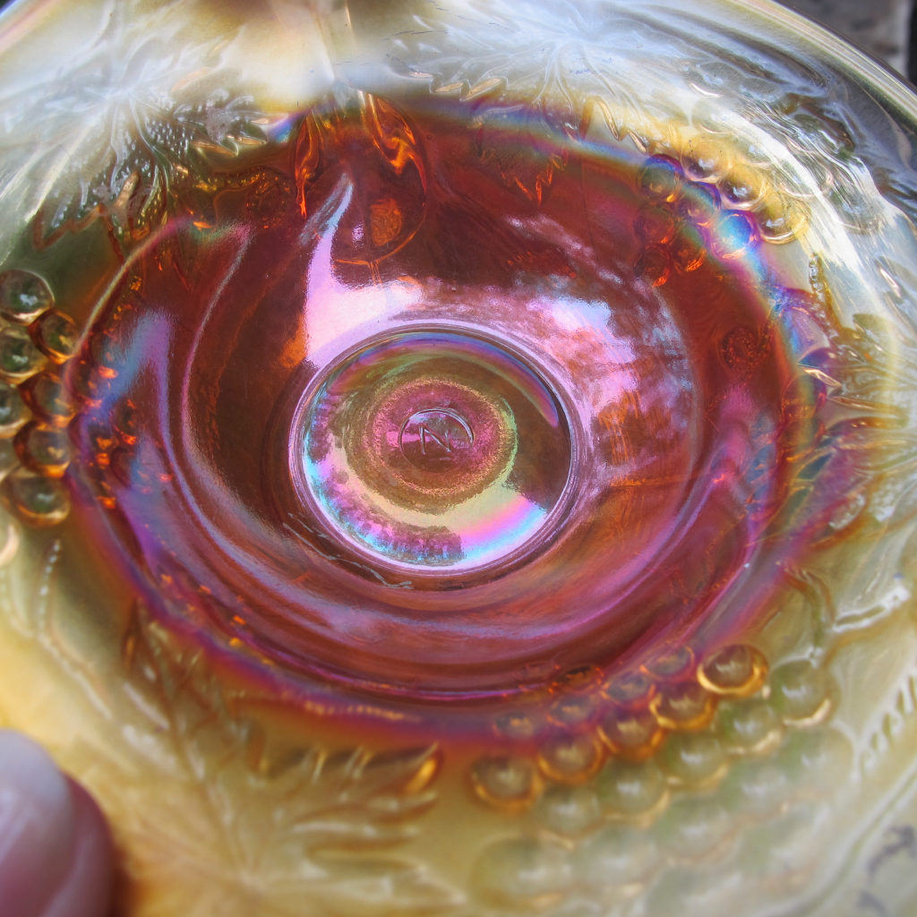 Antique Northwood Grape & Cable Marigold Carnival Glass Pin Dish Tray ...