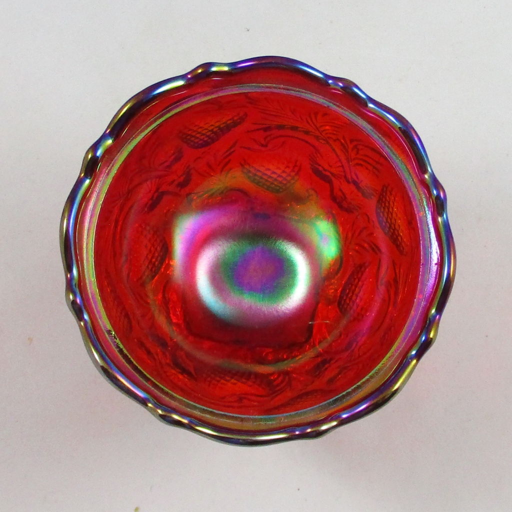 Fenton Red Inverted Strawberry Carnival Glass Cream & Sugar Set for ...