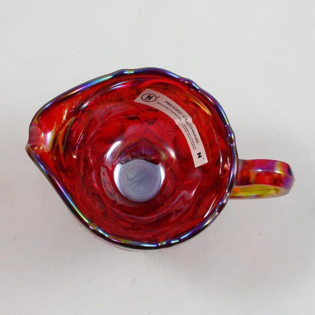 Fenton Red Inverted Strawberry Carnival Glass Cream & Sugar Set for ...