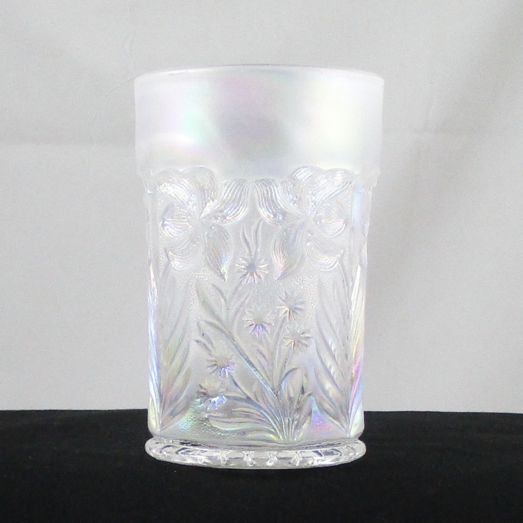 Levay by Imperial Tiger Lily Ice White Carnival Glass Tumbler ...