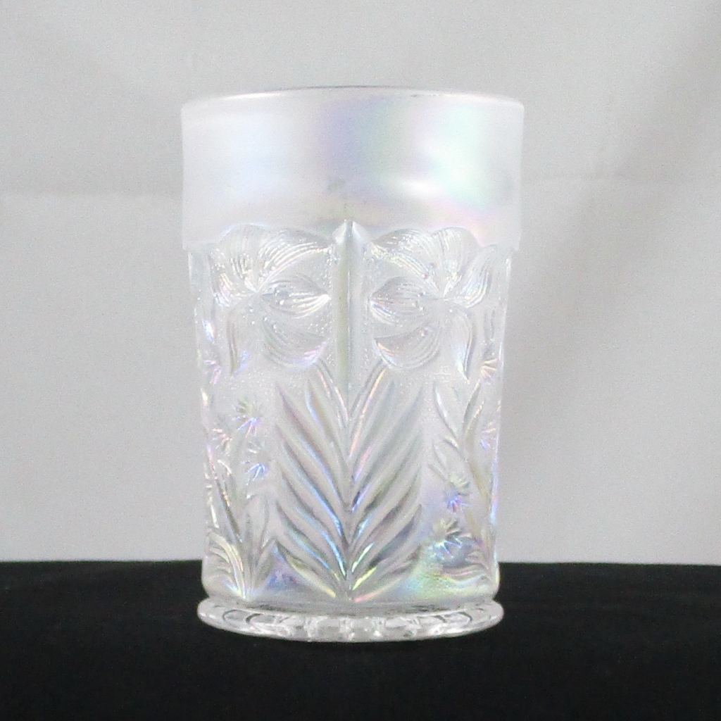 Levay by Imperial Tiger Lily Ice White Carnival Glass Tumbler ...