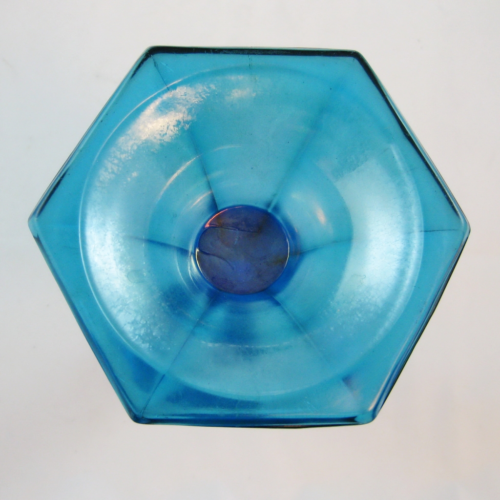 Antique Northwood Sapphire Blue #658 Stretch Glass Candle Sticks ...