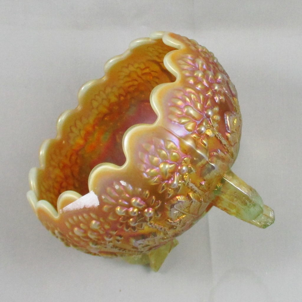 Antique Fenton Lime Green Opal Fenton’s Flowers Carnival Glass Rose ...