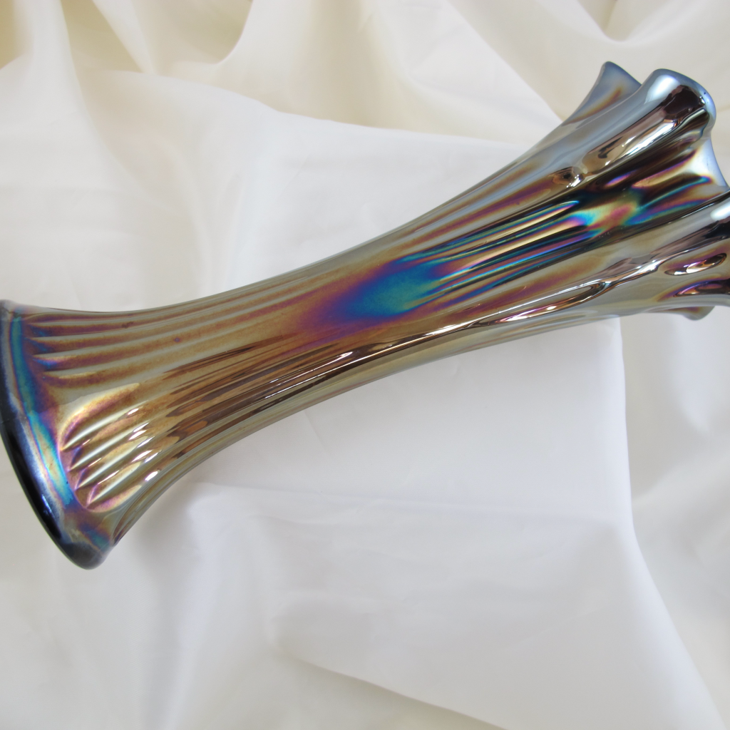 Fenton Amethyst Diamond Rib Carnival Glass Iridescent Vase 1970s ...